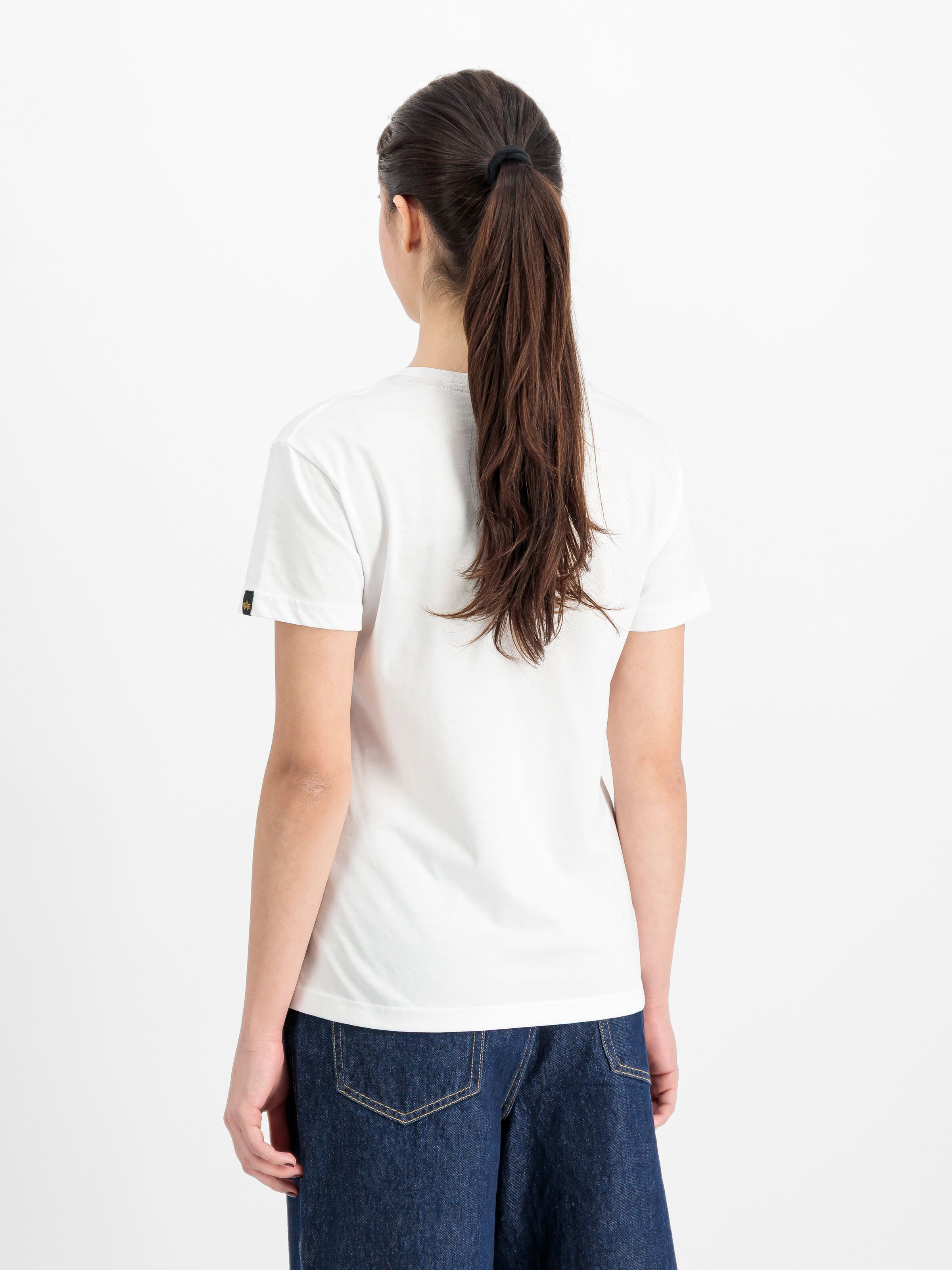 Basic Big Logo Mirror Leo T-Shirt Women | white | L | 196051ML-09-L