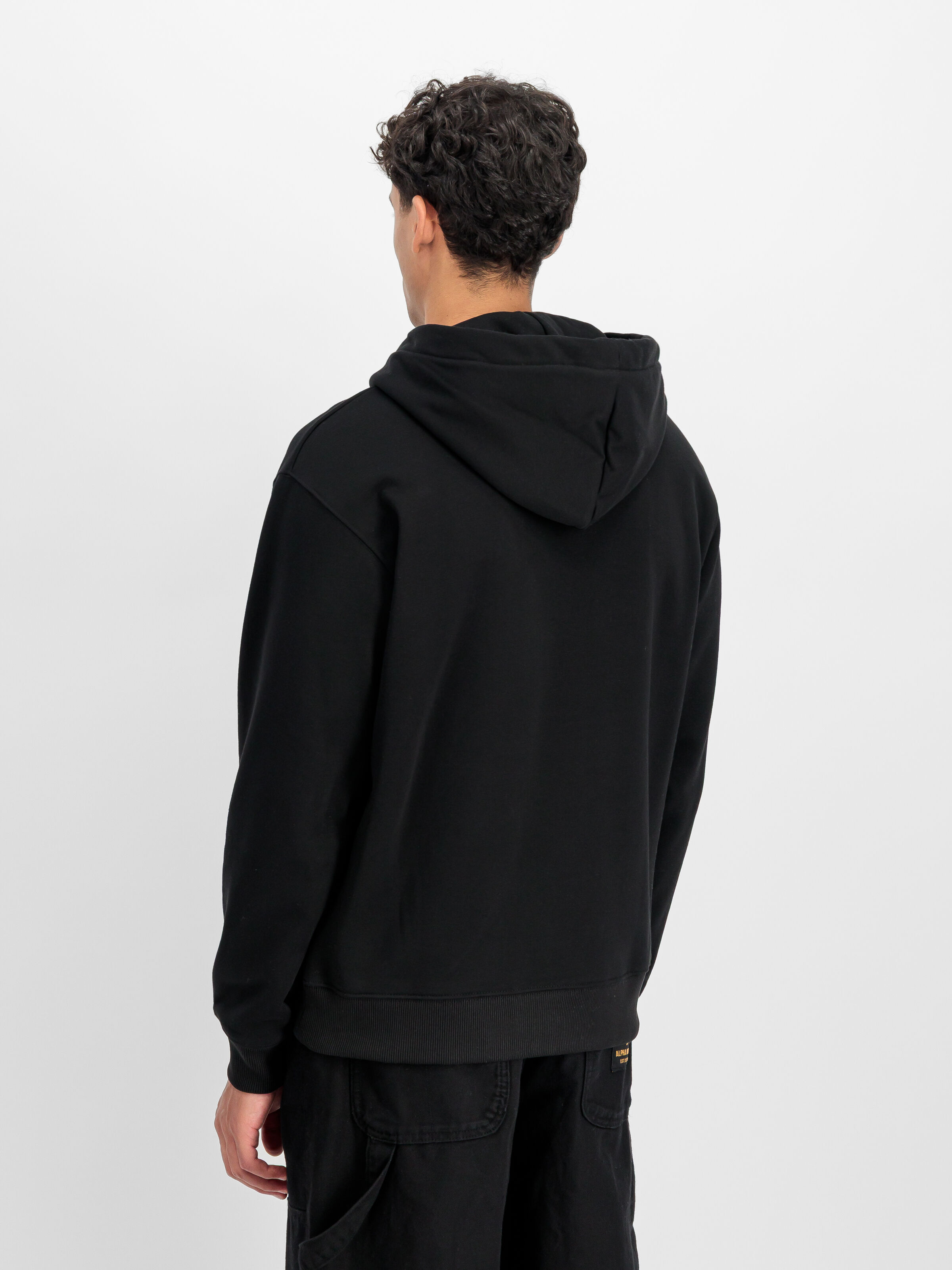 Basic Big Logo Effect Print Hoodie | black | XL | 178312EP-03-XL