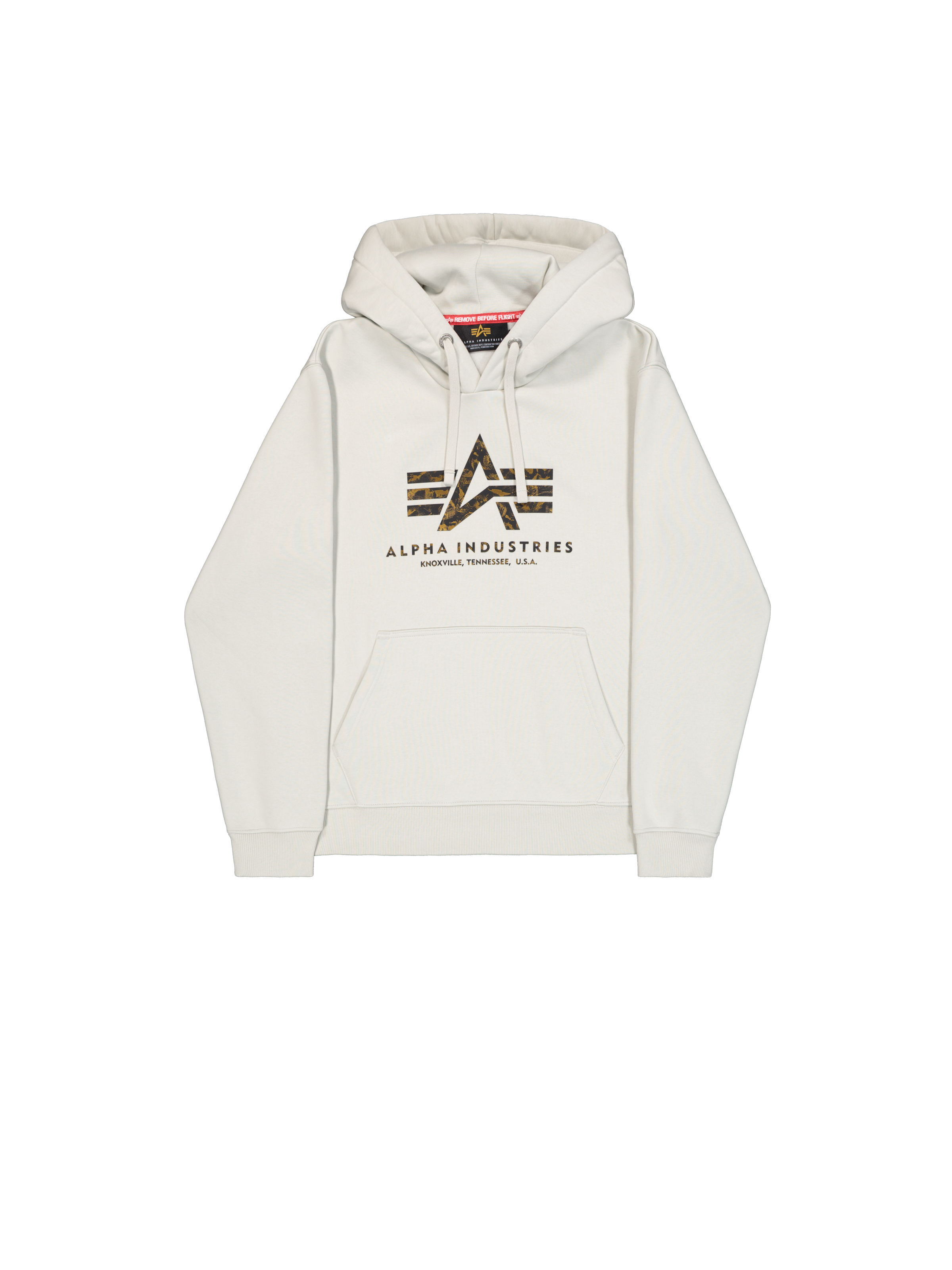 Basic Big Logo Effect Print Hoodie | stone | L | 178312EP-10-L