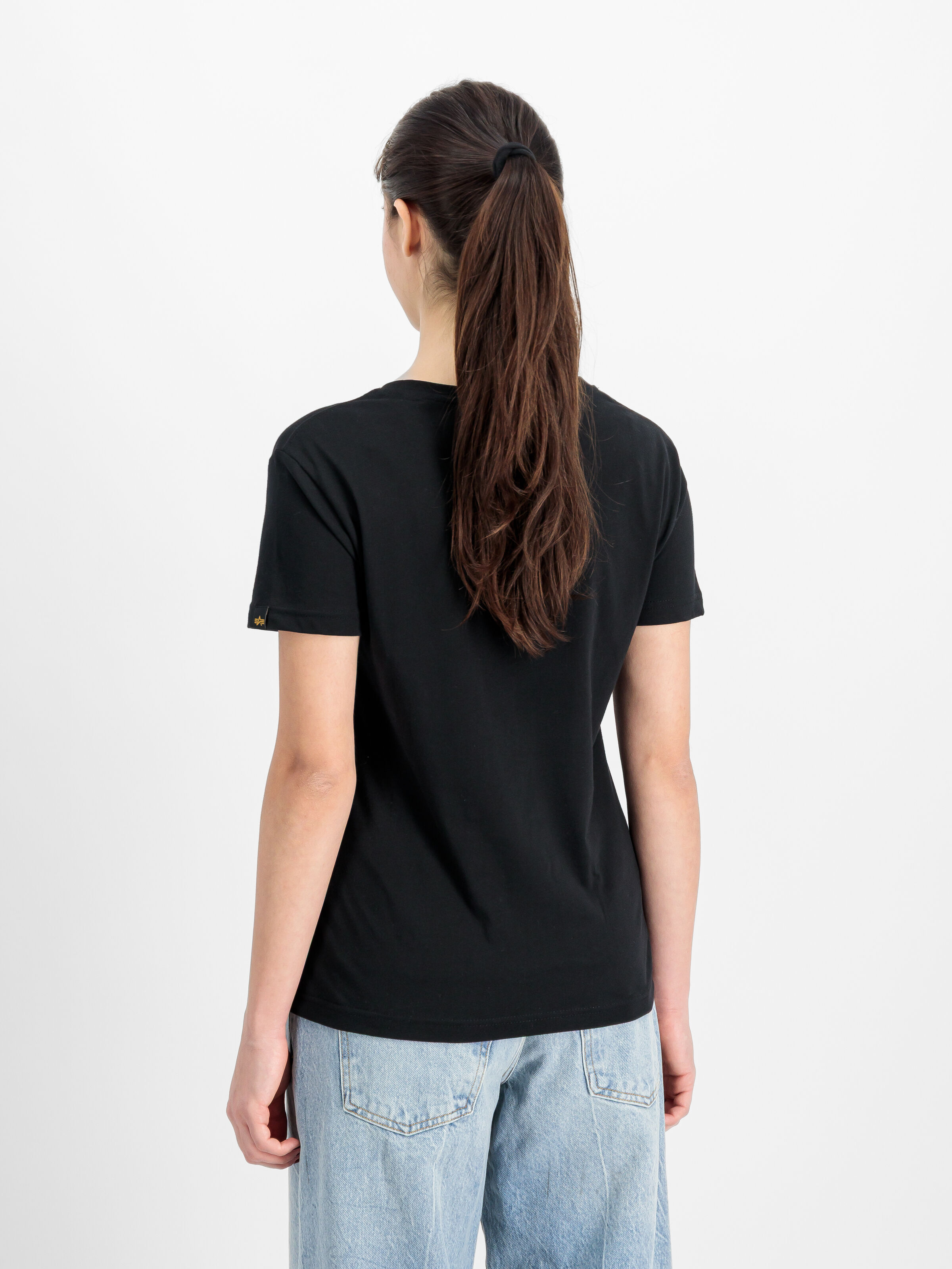 Basic Big Logo Mirror Leo T-Shirt Women | black | S | 196051ML-03-S